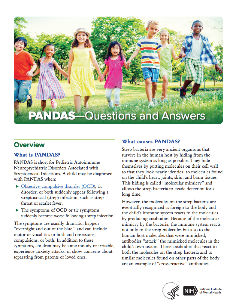 PANDAS and PANS Update - Sensory Project